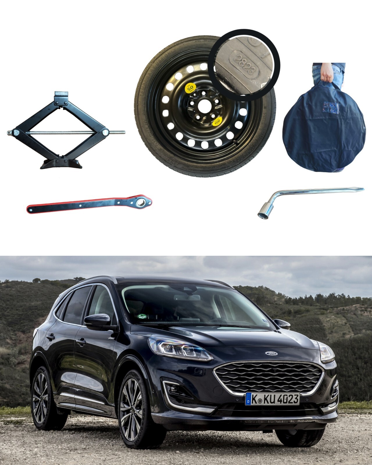 Space Saver Spare Wheel & Tyre 18" FOR FORD KUGA with kit accessories ...