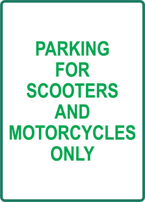 PARKING FOR SCOOTERS AND MOTORCYCLES ONLY| Laminated Vinyl Decal ...