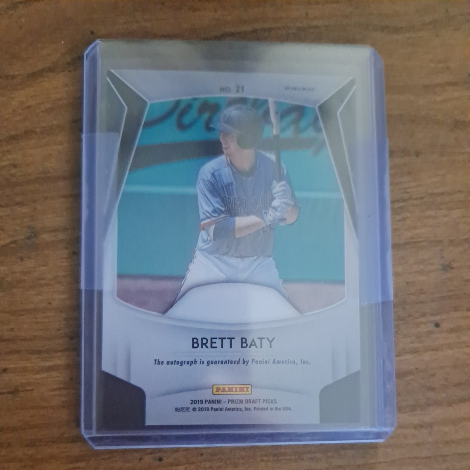 2019 Panini Prizm Draft Picks Brett Baty Silver Autograph New York Mets ...