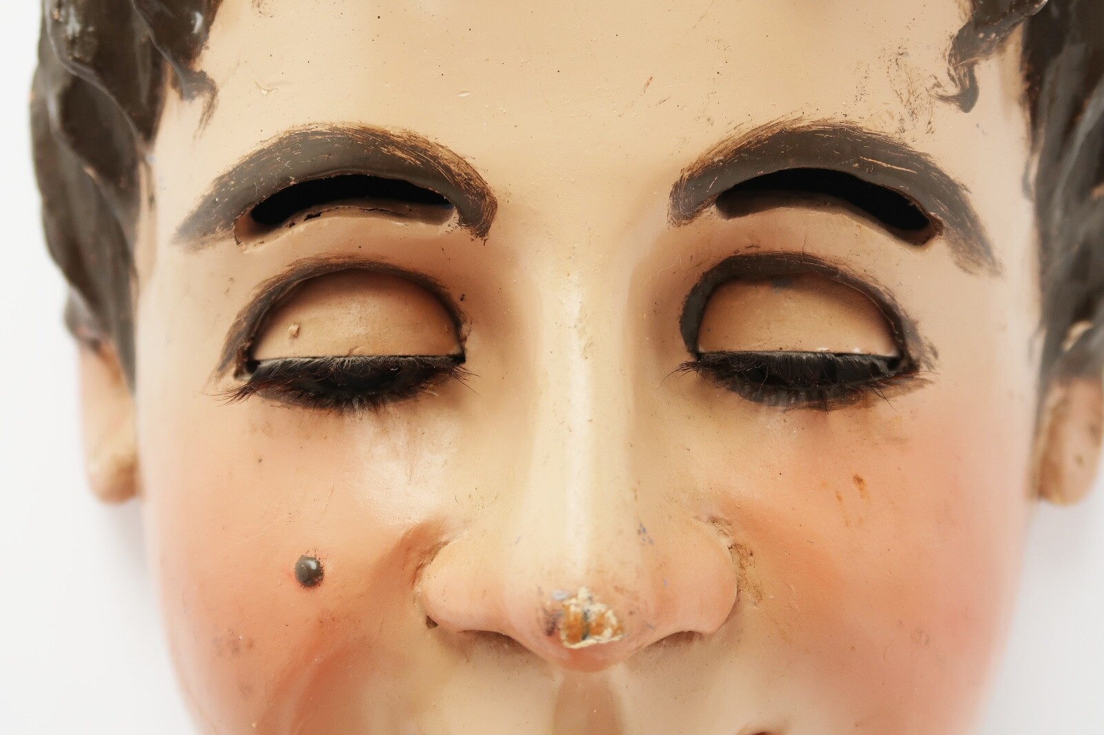 Mexican Folk Art Catrine Dandy Mask w/ Glass Eyes Moving Eyelids | eBay
