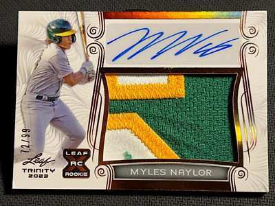 2023 Leaf Trinity WORN PATCH ROOKIE AUTO Myles Naylor 72/99 | eBay