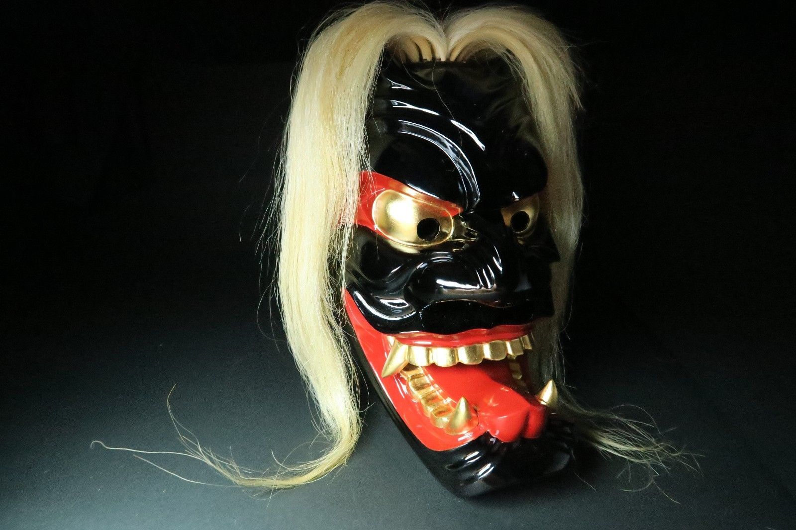 Master Craftsmanship! Japanese Wooden BURYU ONI Mask Japan Kagura Dance ...