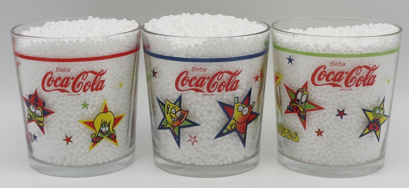set of 3 Coca-Cola GoGo's Futboleros glasses 27cl Spain 1996-1997 | eBay