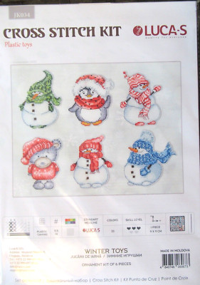 New Sealed Lucas Cross Stitch Kit - Winter Toys Snowman Penguin Bear | eBay