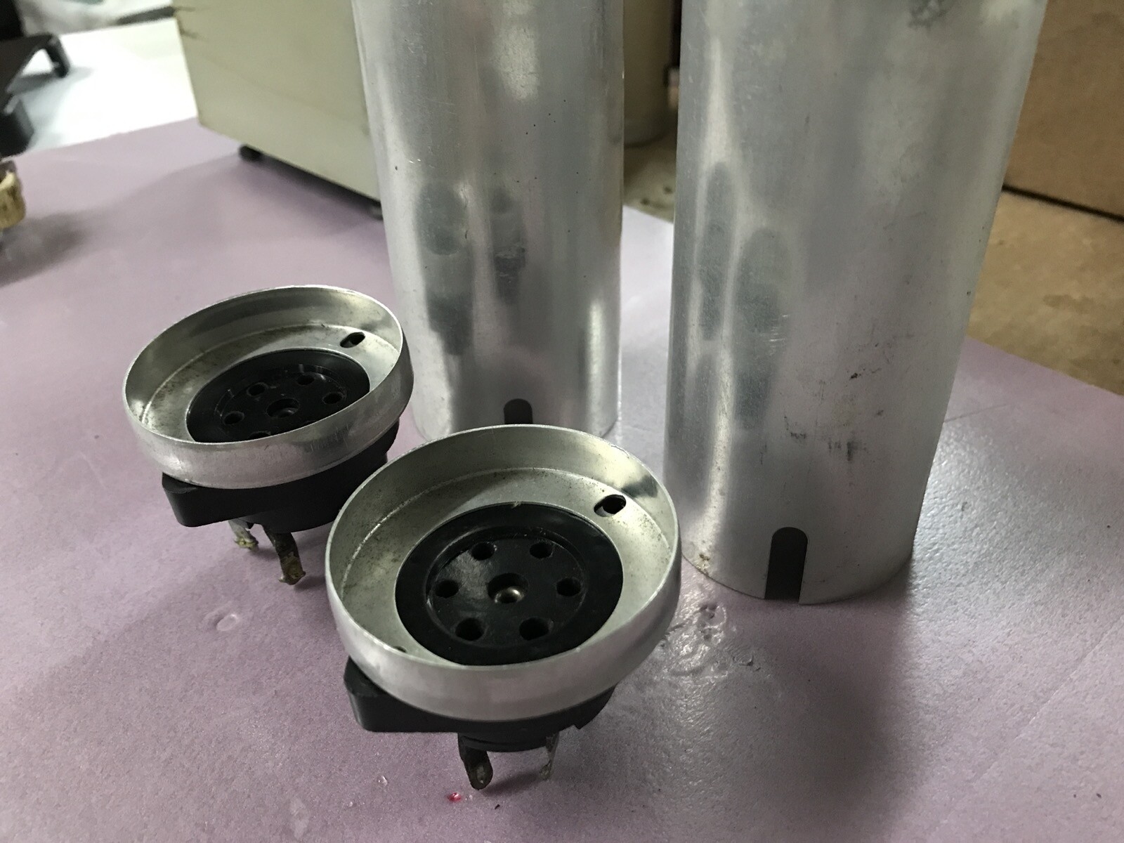 Western Electric - Pair of Original Tube Shields and Sockets for 91 ...