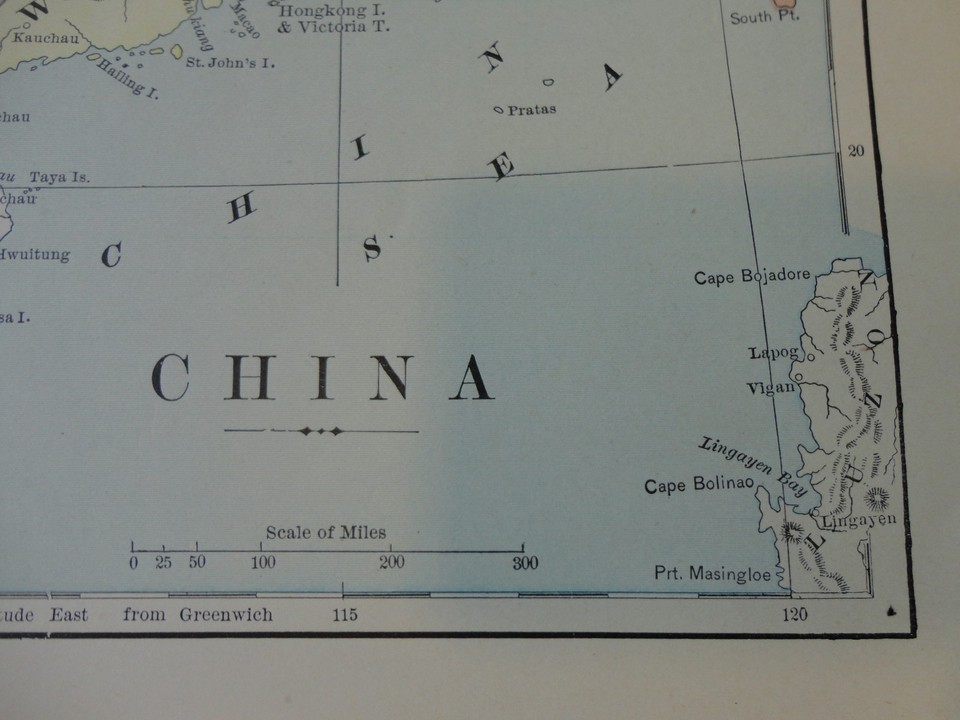 Nice colored map of Asia. Pub. in 1895 in The People's Cyclopedia ...