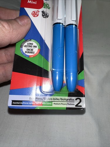 BIC 4-Color Mini Pen 2/Pk Medium Point Retractable Blue Barrel School ...