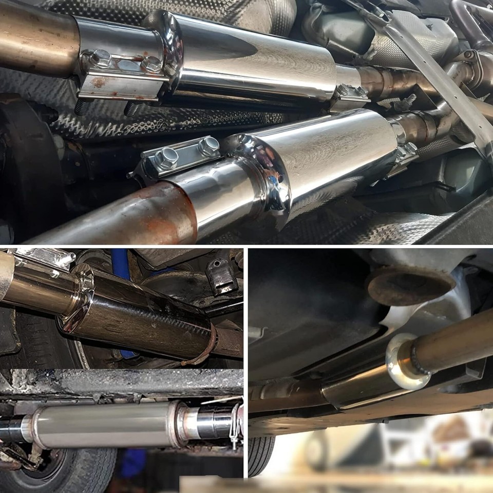 2X 2.5'' Inlet/Outlet 16'' L Muffler Resonator Exhaust for Dodge ...