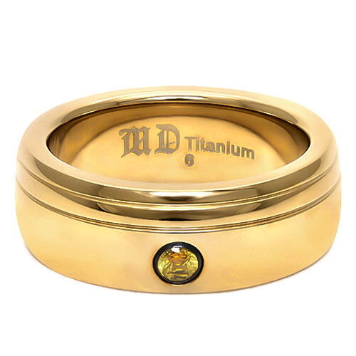 MARCEL DRUCKER CREATED GARNET HEAVY POLISHED PLATED TITANIUM UNISEX ...