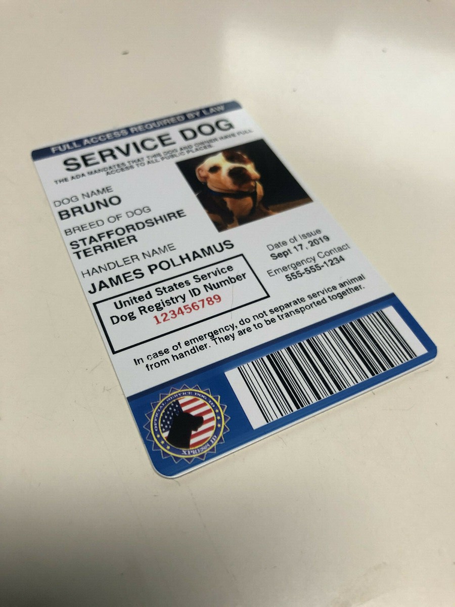 Esa Emotional Support Animal Id Card Therapy Dog Id Badge CUSTOMIZE