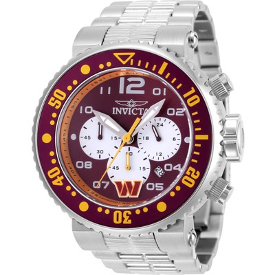 Invicta Men's Watch NFL Washington Commanders Chrono Silver Steel ...