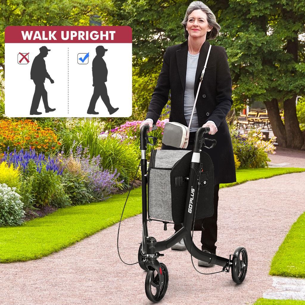 Folding Walking Frame 4WF Rollator Walker Elderly Mobility Aid w ...