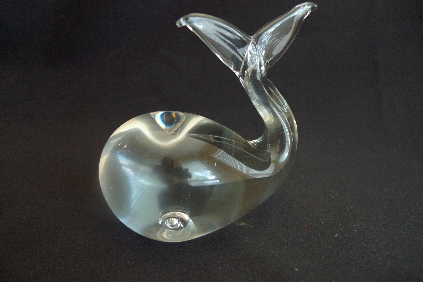 VINTAGE MURANO GLASS WHALE LUCIO ZANETTI CRYSTAL SCULPTURE FIGURINE ...