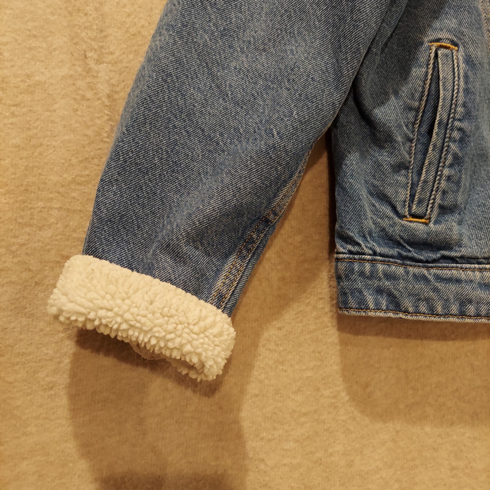 Levi's Shearling Denim Jacket Womens 1X Satin Quilted… - Gem