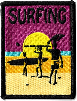 Surfing Patch Embroidered Iron or Sew On Patches Surf Beach Life ...