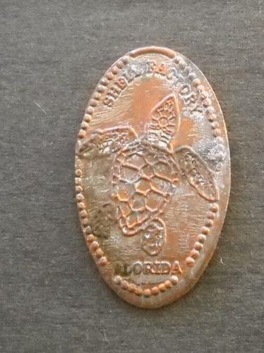 Shell Factory elongated penny Fort Myers FL USA cent Sea Turtle ...
