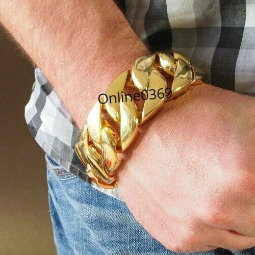 30mm Solid Metal 925 Silver Men's Heavy Rapper's Cuban Link Bracelet ...