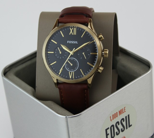 Authentic Fossil Fenmore Midsize Chronograph Brown Gold BQ2404 Men's ...