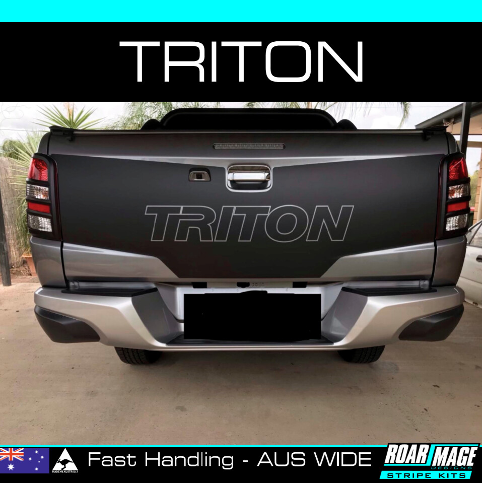AM TAILGATE wrap stripes fit 2015-2018 MITSUBISHI Triton sticker MQ 4x4 ...