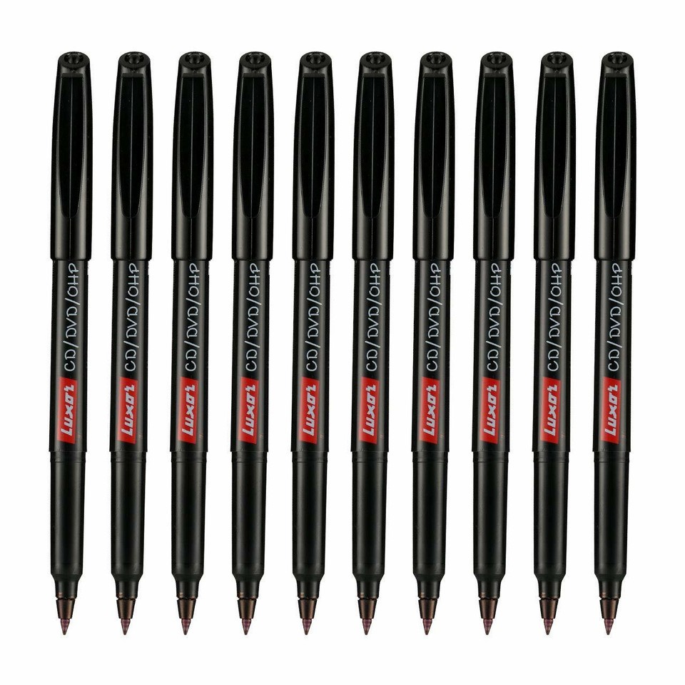 FINE TIP PERMANENT MARKER PENS BLACK CD / DVD Marke LUXOR | eBay UK
