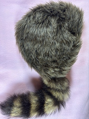 Davey Crockett Coonskin Cap Real Fur Tail Raccoon Brown Coon Daniel ...