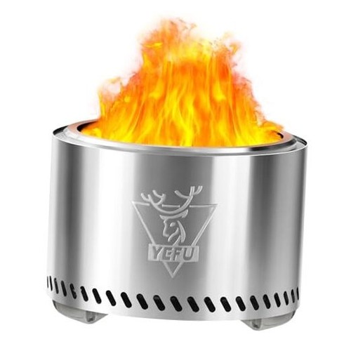 Fire Pit with Removable Ash-Pan: Smokeless Firepit 304 19 inch Silver ...