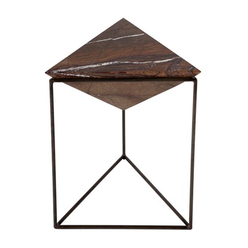 Butler Specialty Company Addis Triangular Marble and Iron Side Table ...