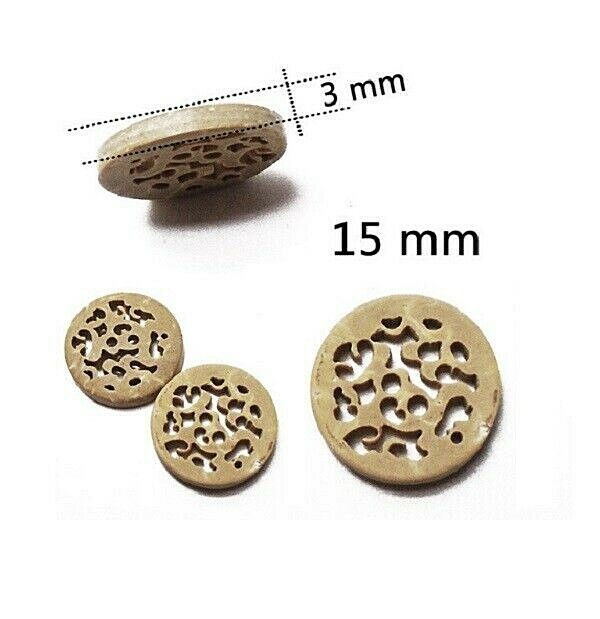 Pkg of 20 Laser-cut 2-hole Coconut Shell Buttons 5/8" (15mm) Craft ...