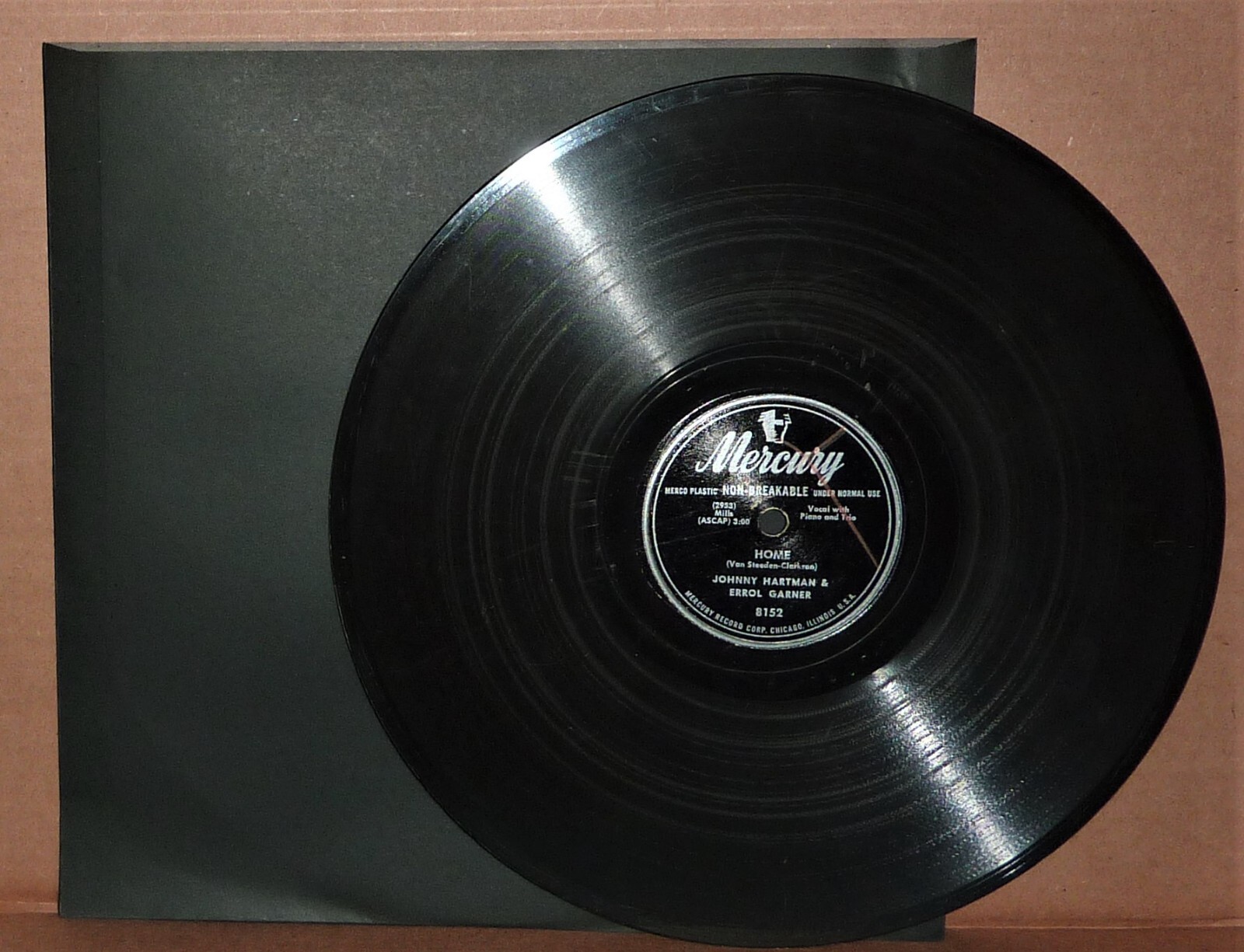 10" - 78 RPM SHELLAC RECORD by ERROL GARNER & JOHNNY HARTMAN (1949 ...