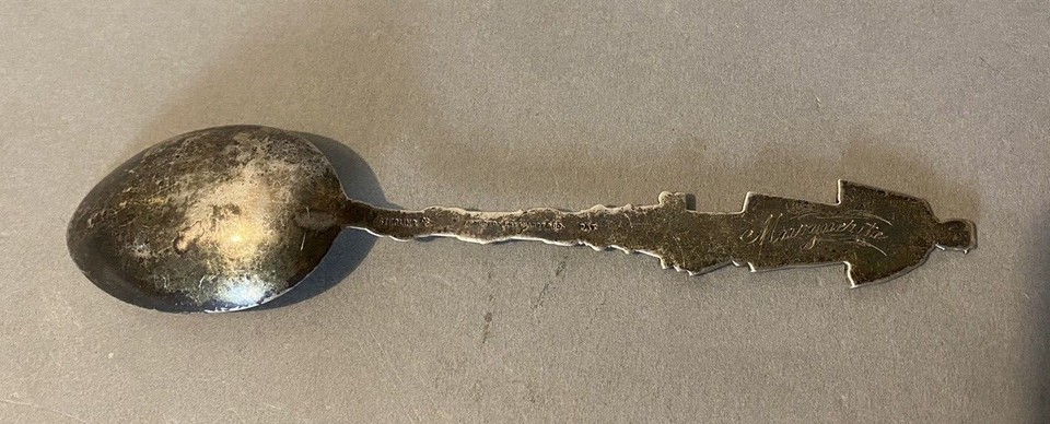 Antique Sterling Silver Patriotic Souvenir Spoon with Soldier & Eagle ...