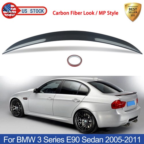 MP Style Carbon Fiber Rear Trunk Spoiler Lip Wing For BMW E90 3-Series ...