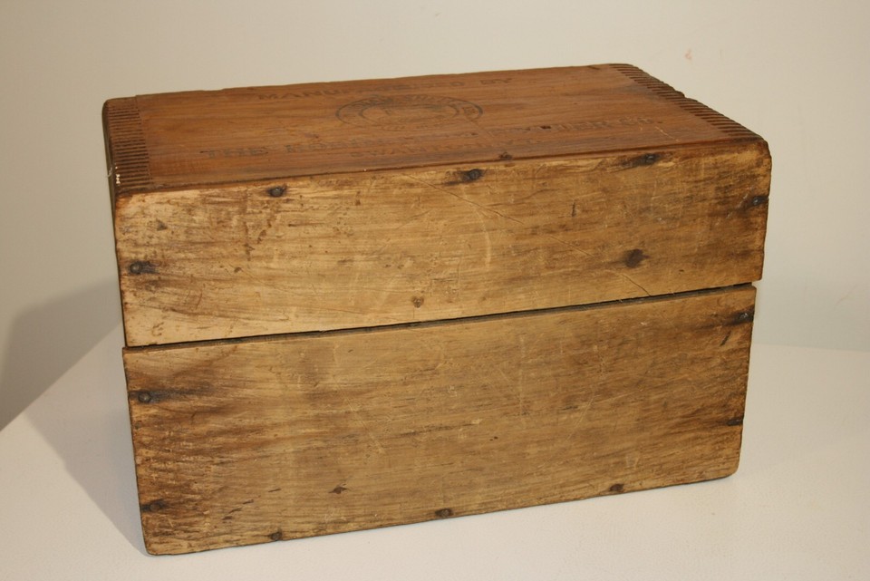 Vtg hunting old antique Robin Hood Powder wooden ammo box 12 gauge ...