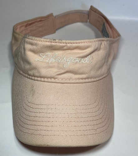 Life Is Good Visor Womens Pink Adjustable Sun Protection Embroidered ...