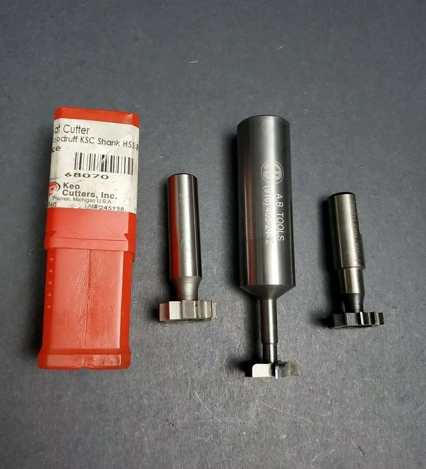 NICE USA Carbide & HSS Woodruff Keyseat Cutters 1/4" 3/16" 5mm ...