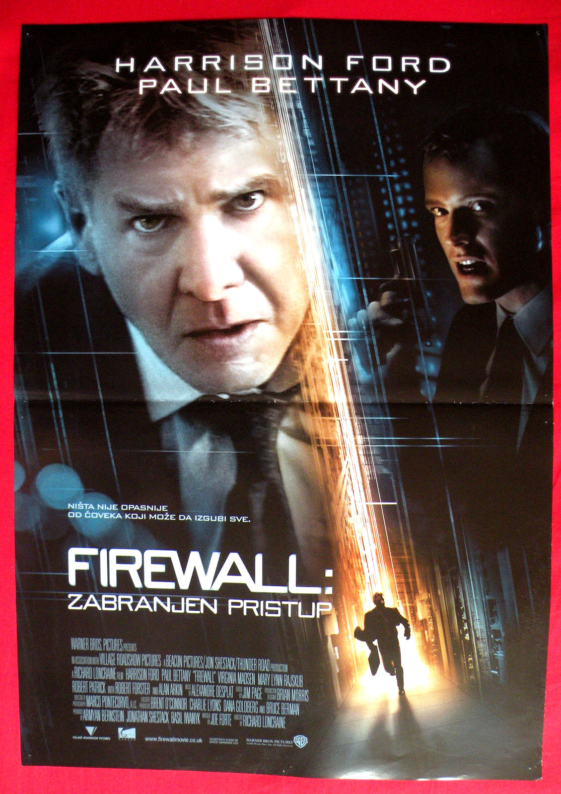 FIREWALL 2006 HARRISON FORD PAUL BETTANY VIRGINIA MADSEN SERBIAN MOVIE ...