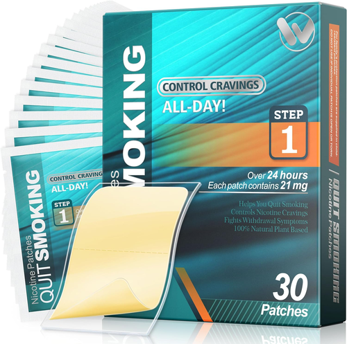Nicotine Patches Step 1 Effective Helps Quit Smoking, 21 Mg, 30 Patches ...