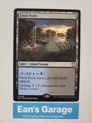 MTG Fetid Pools 0296 Land OTC Outlaws of Thunder Junction Rare - MN | eBay