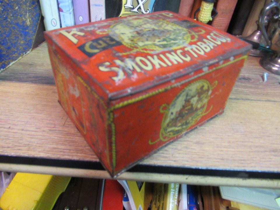TOBACCO TIN ROUND TRIP CUT PLUG -LUNCH BOX ORIGINAL CAN EARLY EARLY ...