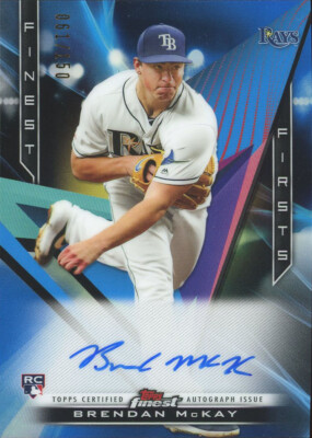 BRENDAN MCKAY 2020 Topps Finest AUTO FINEST FIRSTS BLUE REFRACTOR 61/ ...