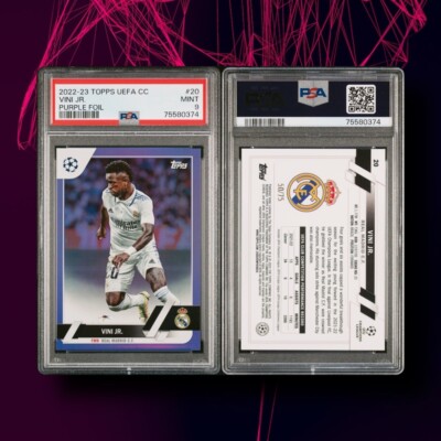 2023 Topps UEFA Club Chrome Vini Jr #20 Purple Foil #’d /75 PSA 9 | eBay