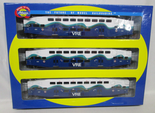 Athearn HO Scale VRE Bombardier Passenger Control Cab & Coach Car Set ...