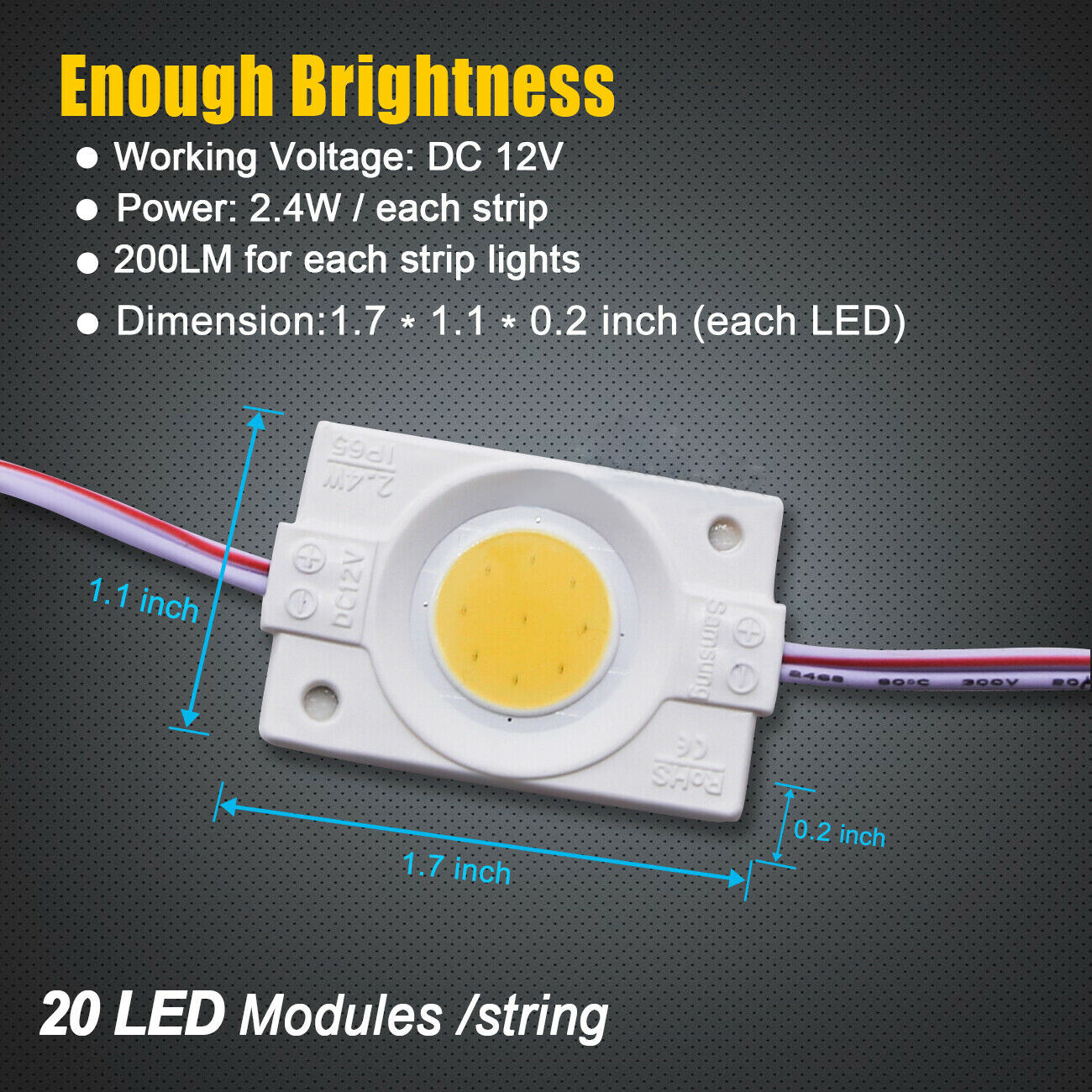 20~200PCS COB Module LED Light IP65 Waterproof Super Bright Sign Lamp ...