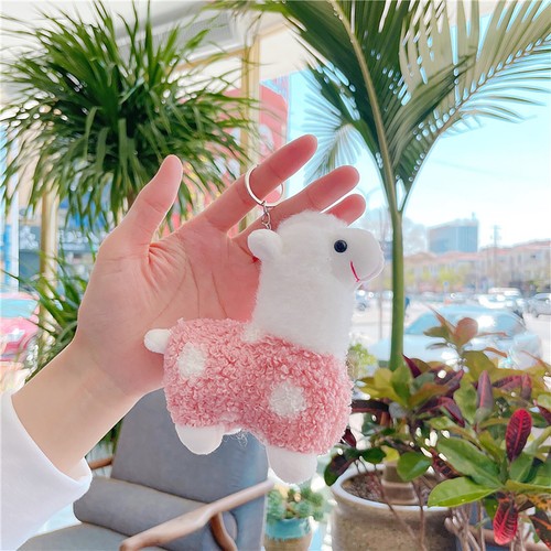 11cm Sheep Alpaca Plush Toy Animal Stuffed Toys Key Chain Dolls Car ...