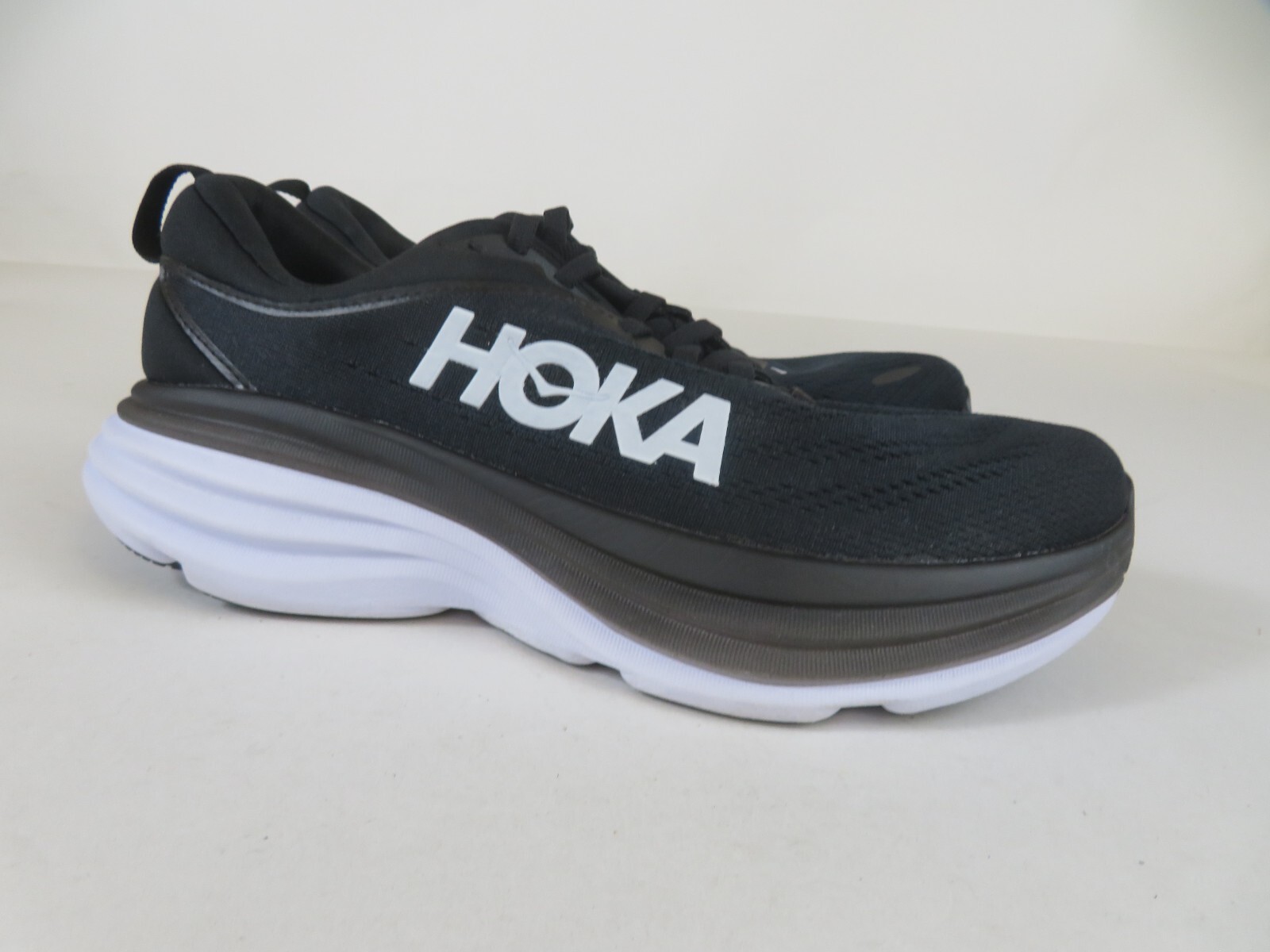 Hoka One One Bondi 8 Womens 8 Wide Shoes Black Running Sneaker 1127954 ...
