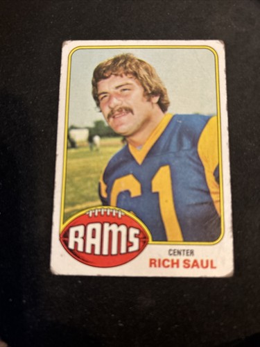 1976 Topps Rookie RC Card #77 Rich Saul Los Angeles Rams G/Vg Free ...