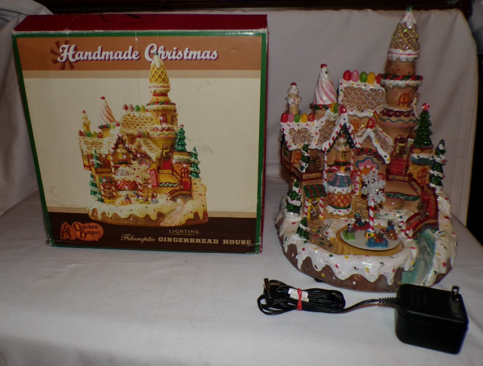 Cracker Barrel Handmade Christmas Fiber optic Lighting Gingerbread ...