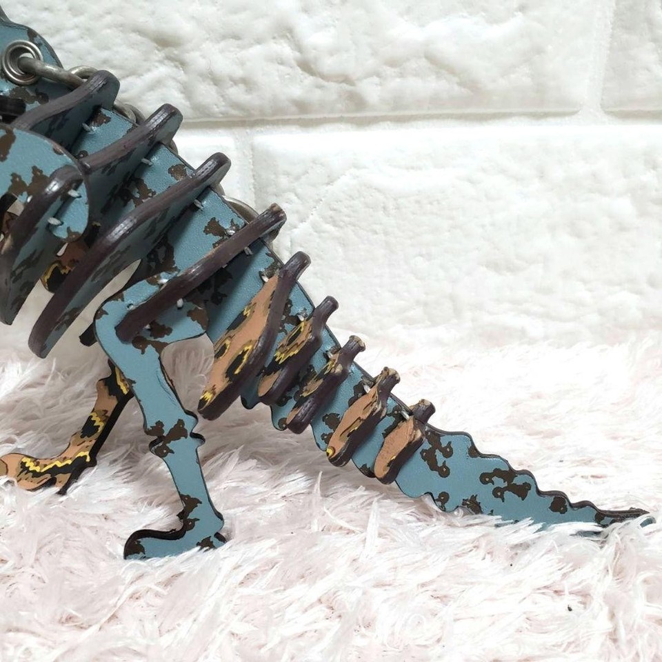 COACH x KAFFE FASSETT Rexy Signature 3D Key Chain Bag Charm Dinosaur ...