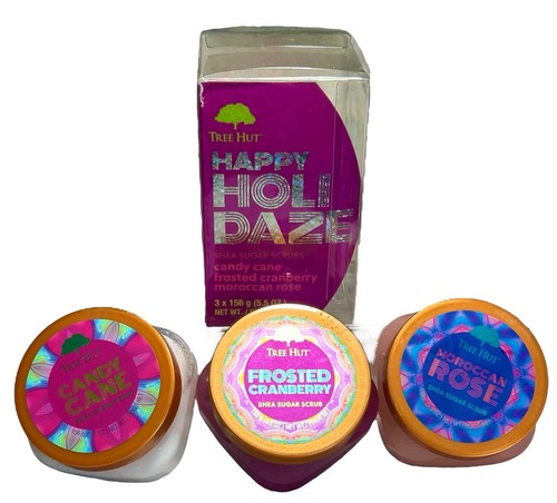 Tree Hut Happy Holidaze Shea Sugar Body Scrubs, Trio Gift Set | eBay