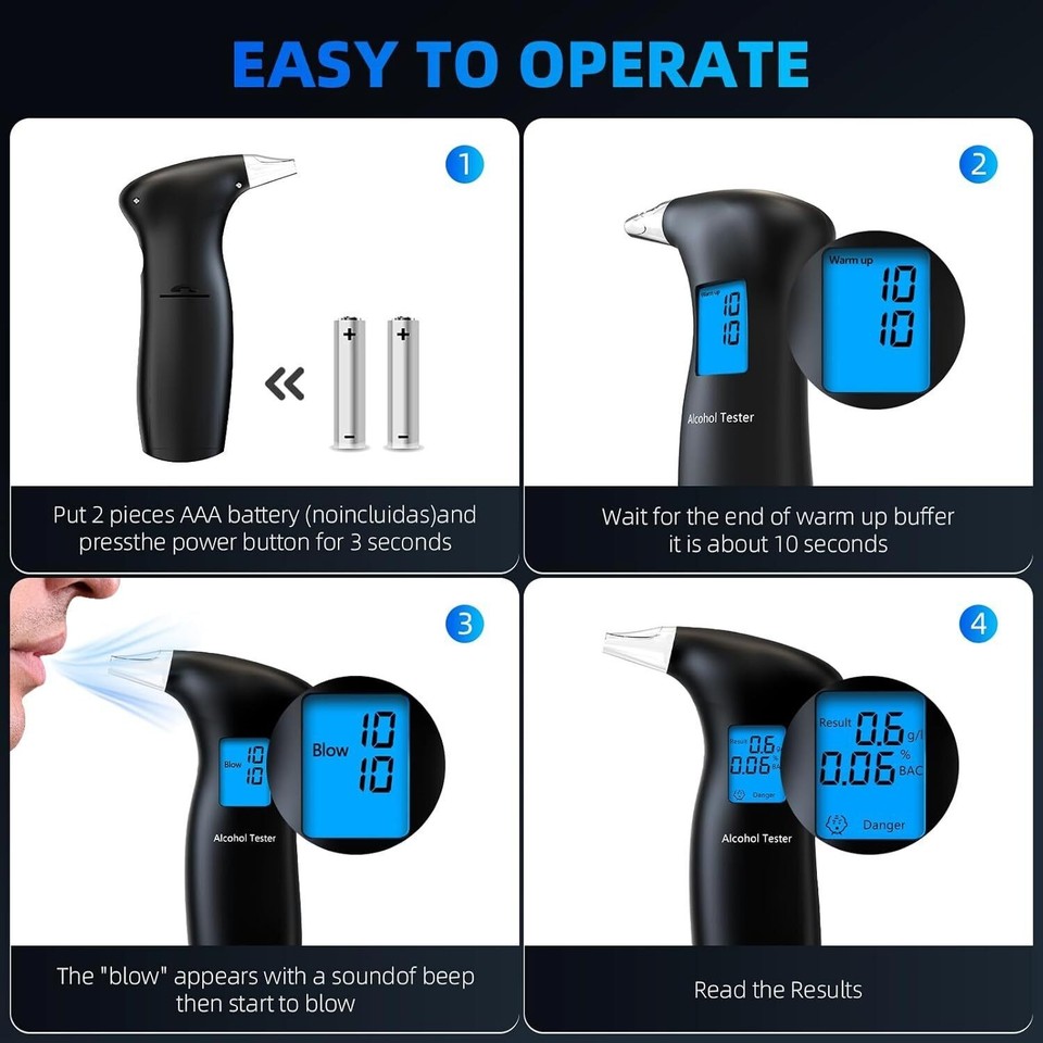 Alcohol Breathalyzer Police Digital Breath Analyzer Tester LCD Test ...