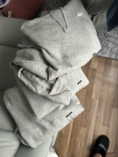 Women's Nike Essentials Light Heather Gray Hoodie Pullover Sweatshirt ...